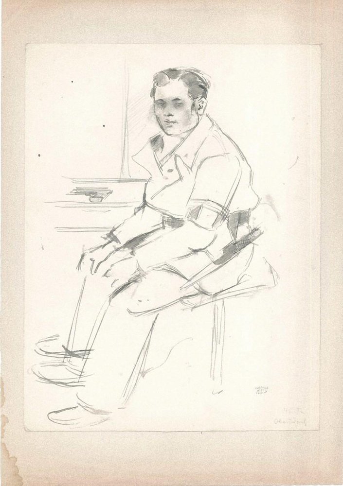 Jacques Hirtz, Soldier, Original Drawing in Pencil, 20th Century for ...