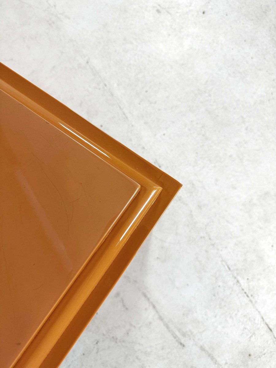 Italian Orange Lacquered Sideboard with Inlay, 1970s for sale at Pamono