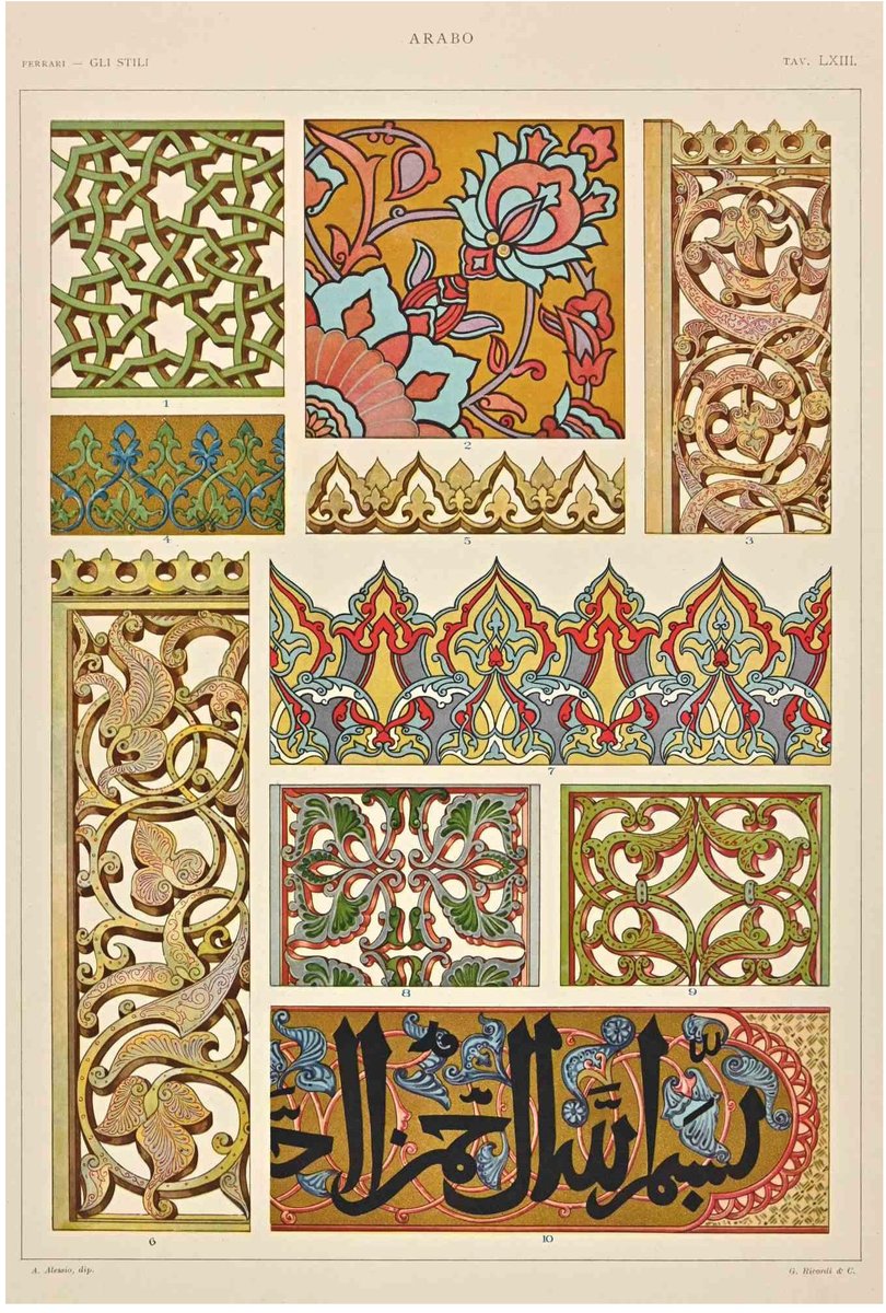 A. Alessio, Decorative Motifs: Arab Styles, Chromolithograph for sale ...