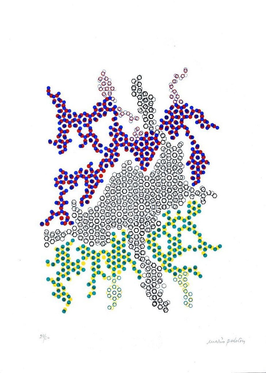 Mario Padovan, Complex Geometries, Screen Print, 1970s for sale at Pamono