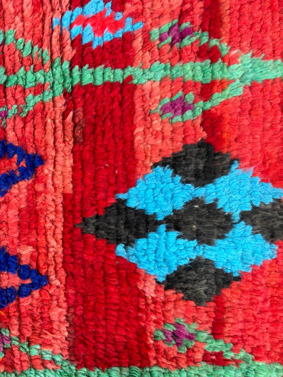 Traditional Red Moroccan Berber Runner Rug, 2000s for sale at Pamono