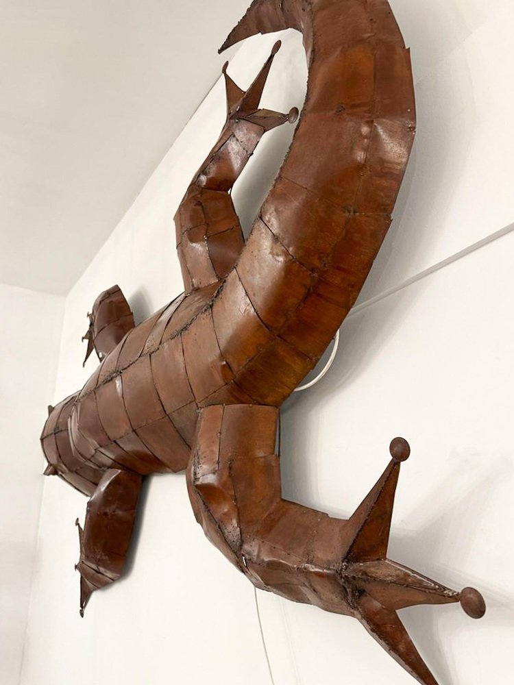 Large Mid-Century Lizard Wall Sculpture for sale at Pamono