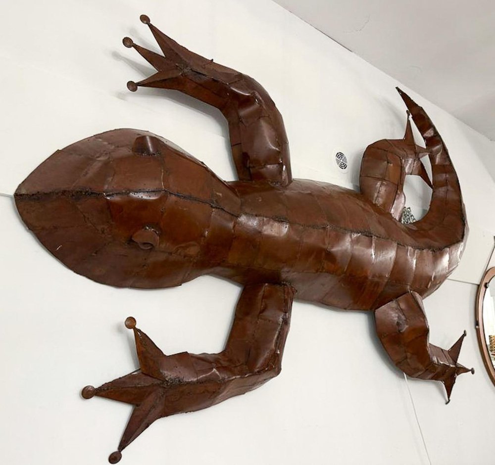 Large Mid-Century Lizard Wall Sculpture for sale at Pamono