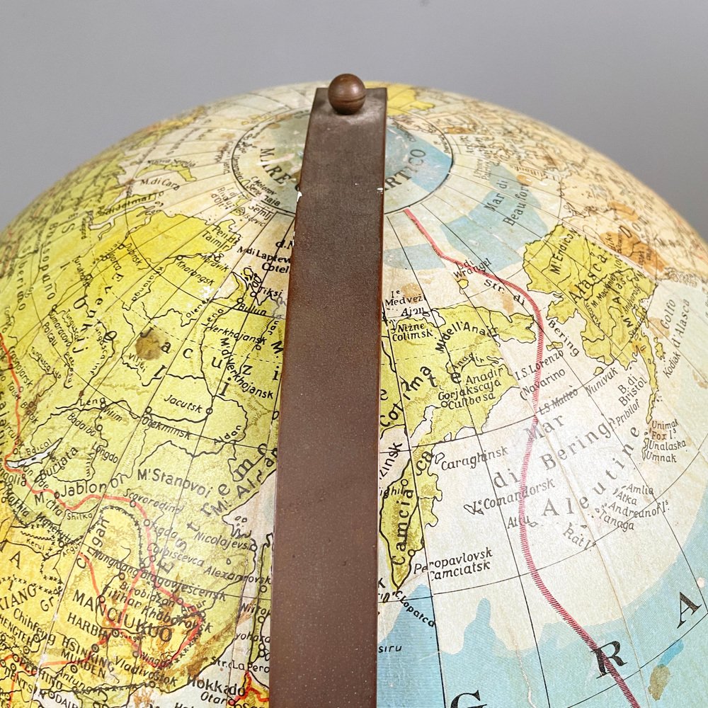 Italian Modern Metal Table Globe with Map of the World, 1960s for sale ...
