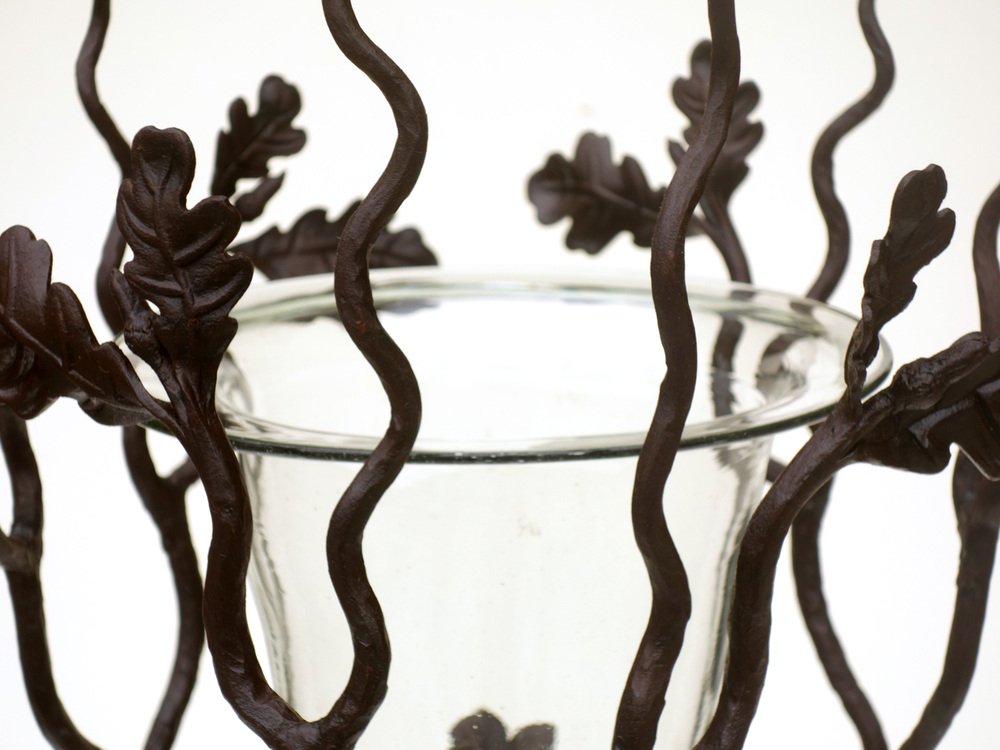 Art Nouveau Wrought Iron & Murano Glass Pedestal by Alberto Gerardi ...