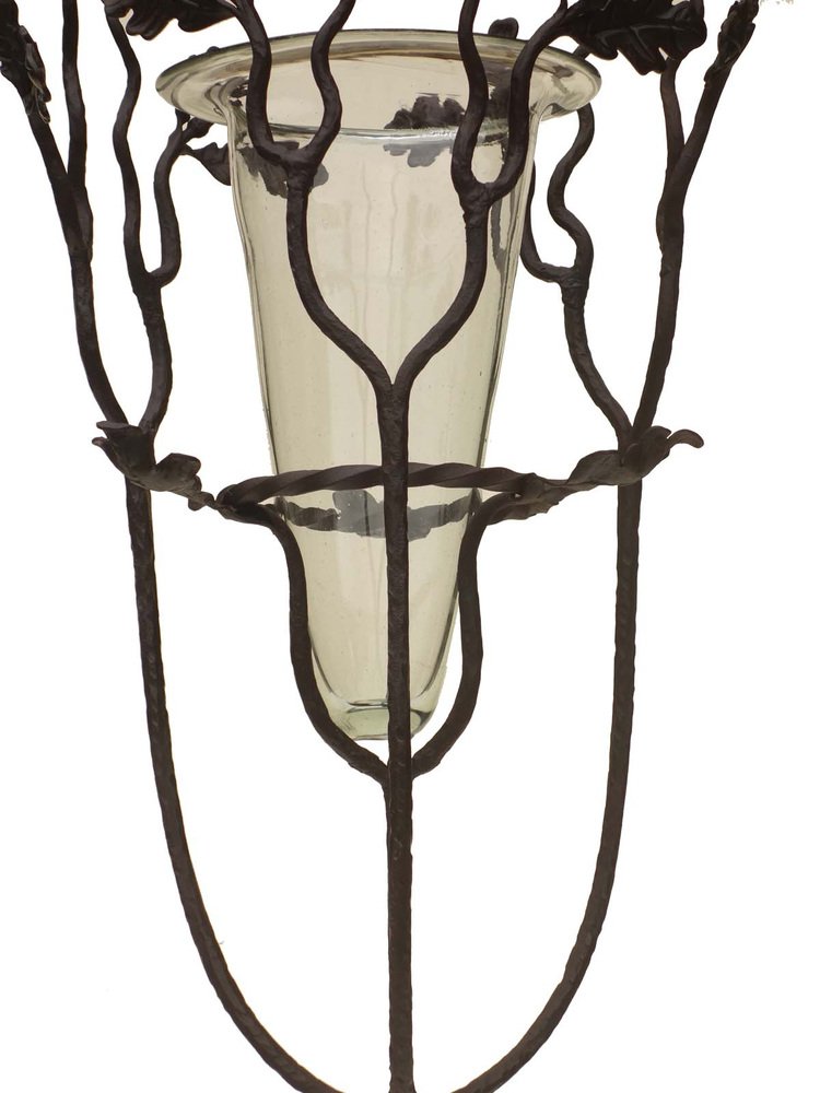 Art Nouveau Wrought Iron & Murano Glass Pedestal by Alberto Gerardi ...