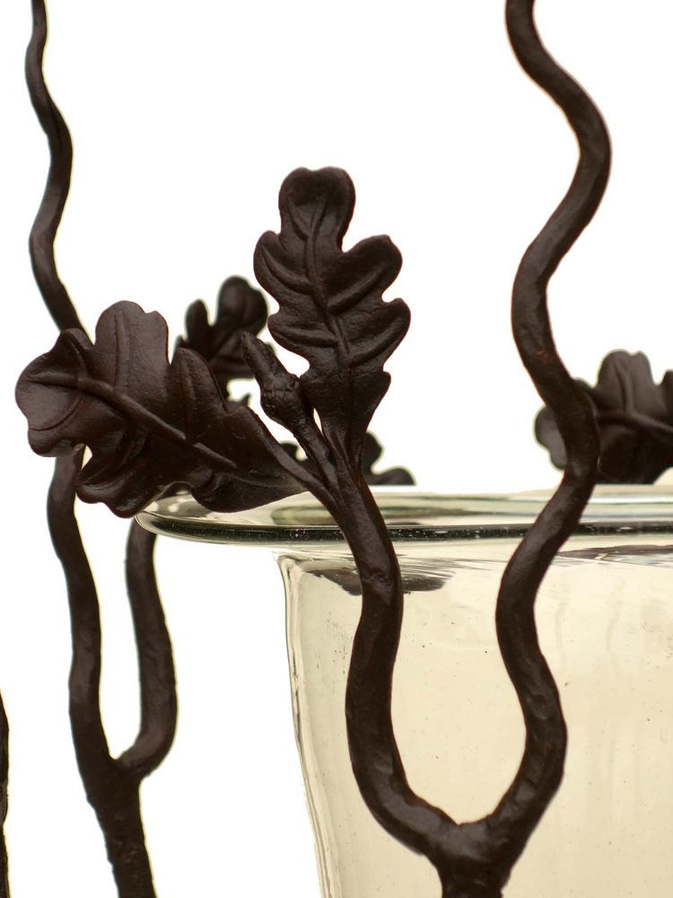 Art Nouveau Wrought Iron & Murano Glass Pedestal by Alberto Gerardi ...