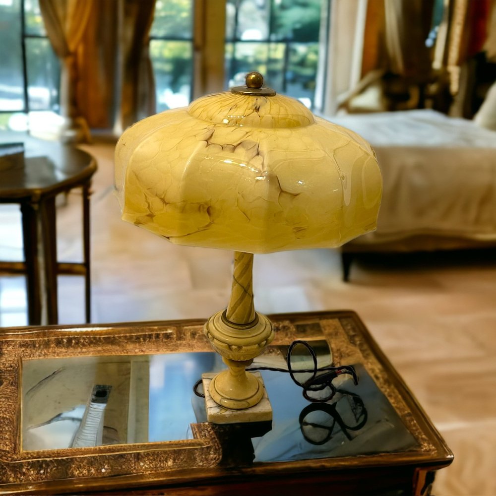 Art Deco Alabaster Table Lamp 1940s For Sale At Pamono