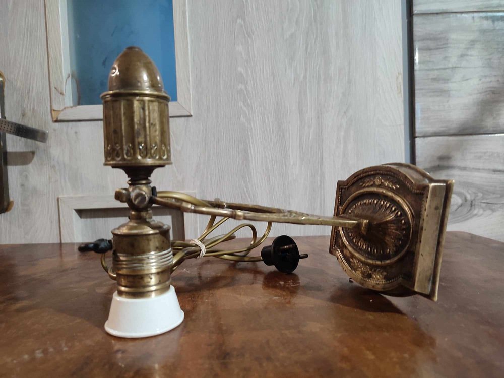 Pre-War Brass Ships Wall Lamp, 1890s for sale at Pamono