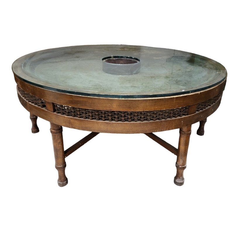 Wood Coffee Table with Labrada Tray for sale at Pamono