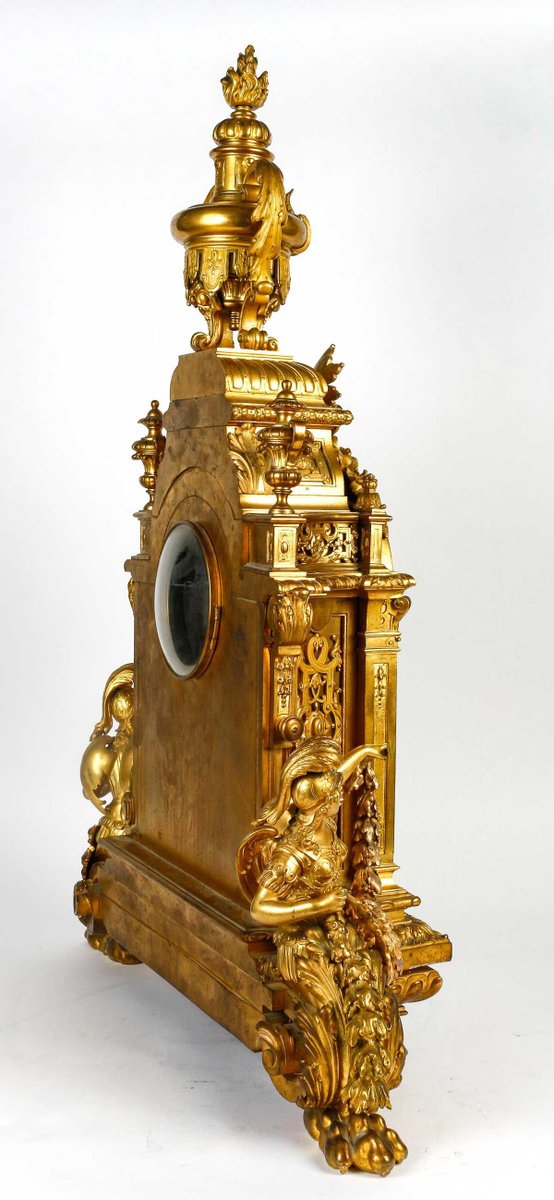 Louis XIV Style Gilt Bronze and Chased Cartel Clock, 19th Century for ...