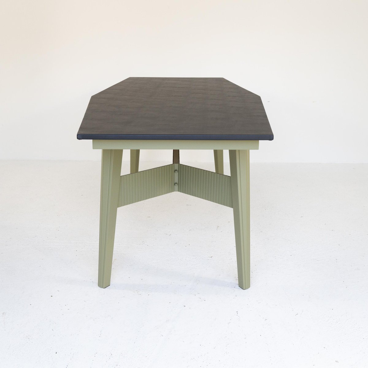 Large Metal and Leatherette Table, 1960s for sale at Pamono