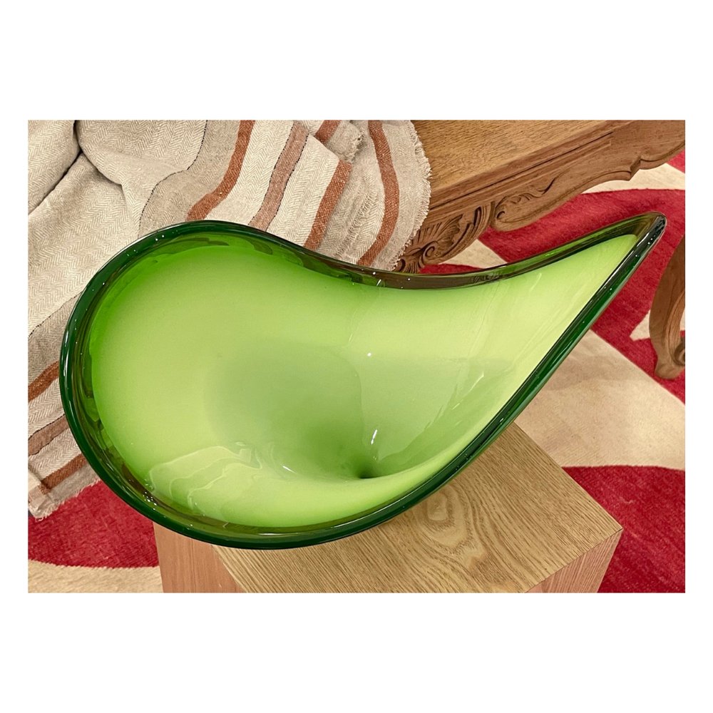 Green Murano Crystal Centerpiece, 1970s for sale at Pamono