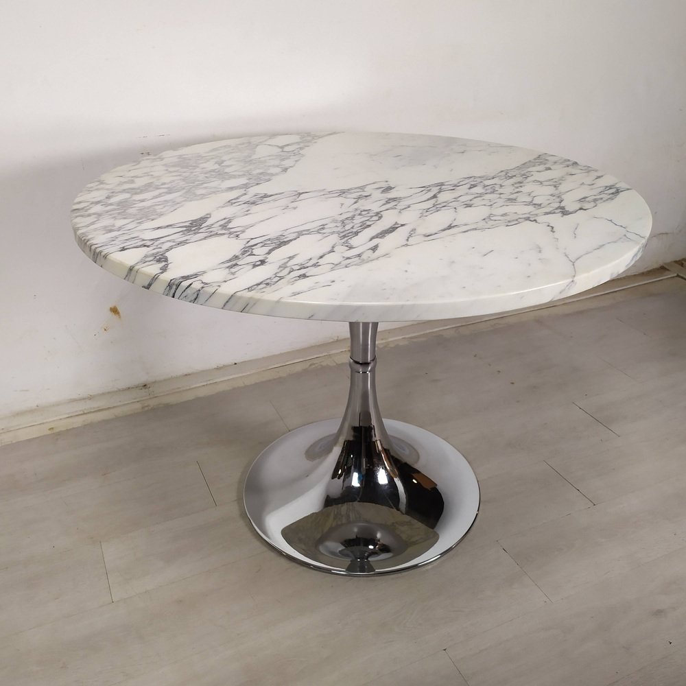 Vintage Carrara Marble Tulip Table, 1970s for sale at Pamono