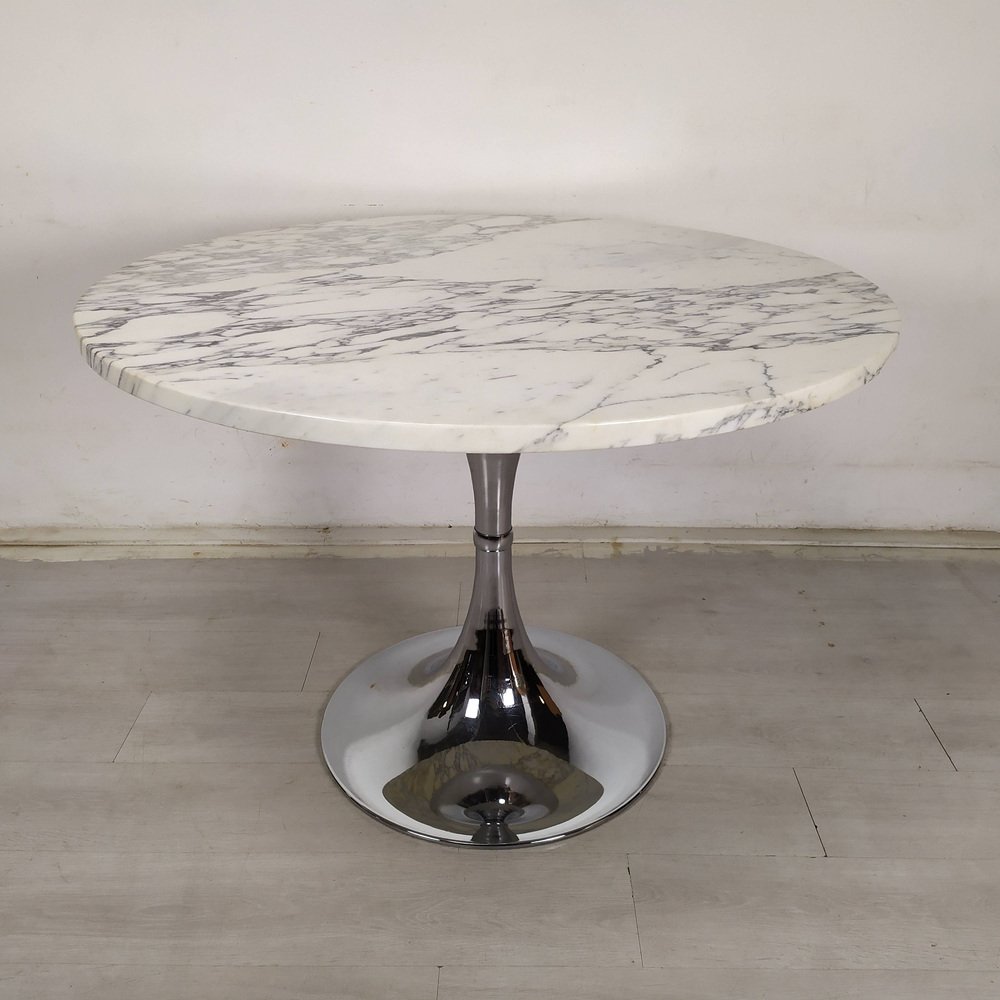 Vintage Carrara Marble Tulip Table, 1970s for sale at Pamono