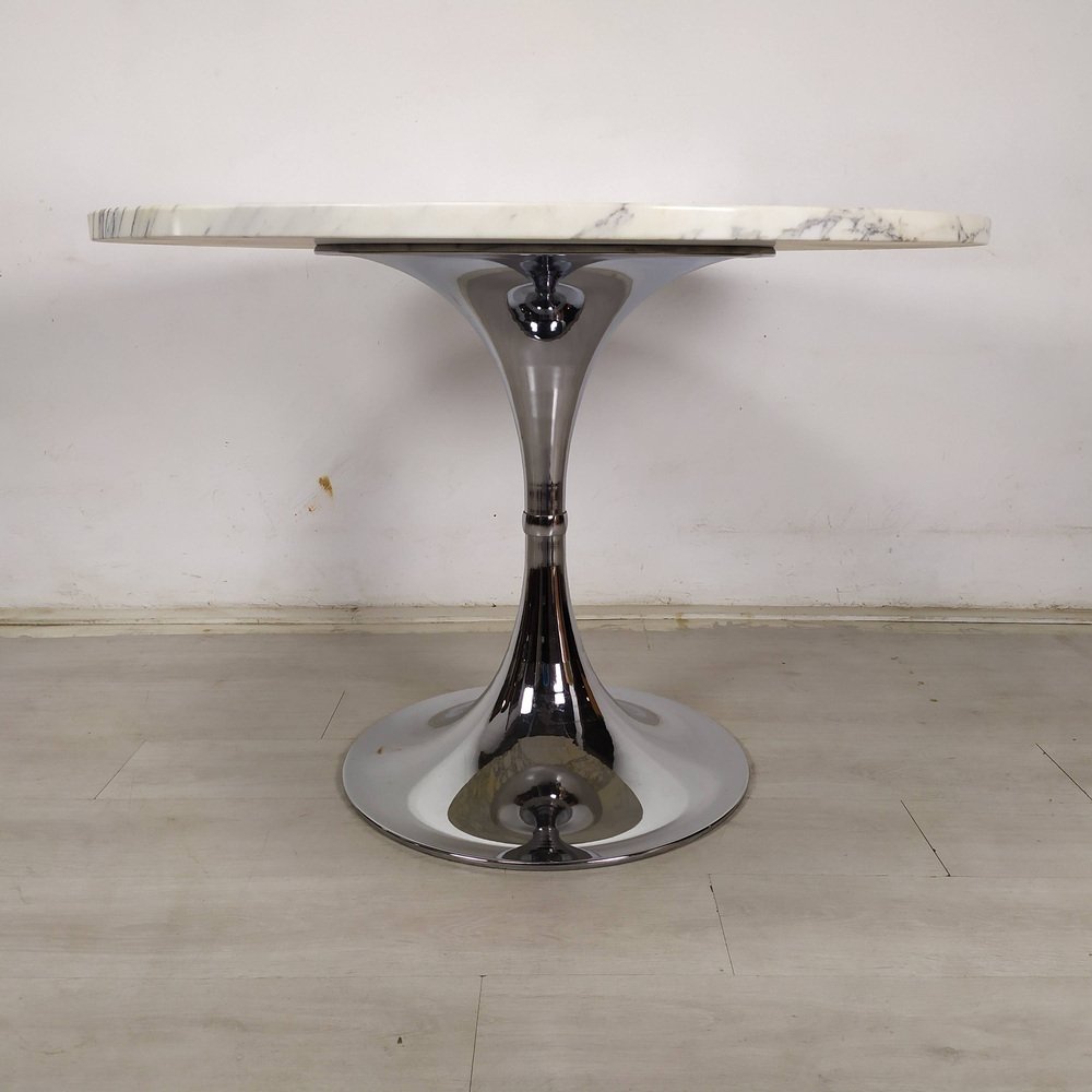 Vintage Carrara Marble Tulip Table, 1970s for sale at Pamono