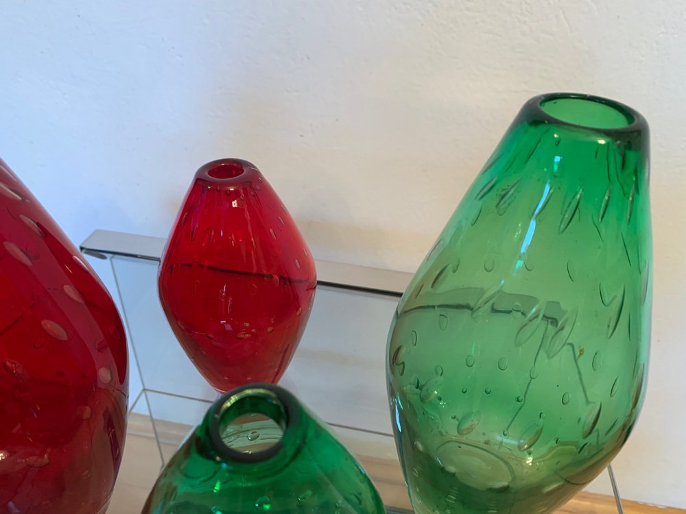 Czechoslovakian Glass Vases by Milan Metelak for Harrachov Glassworks ...