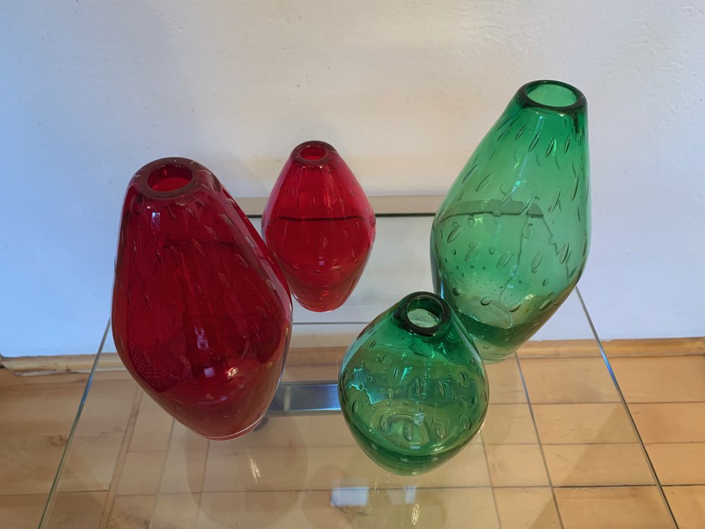 Czechoslovakian Glass Vases by Milan Metelak for Harrachov Glassworks ...