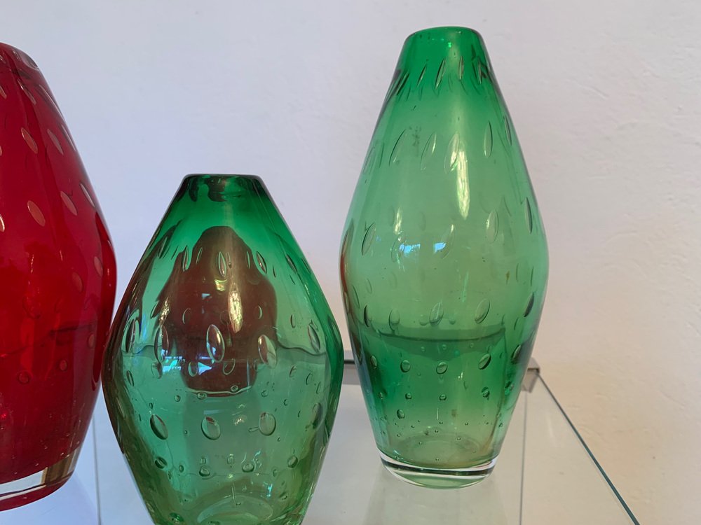 Czechoslovakian Glass Vases by Milan Metelak for Harrachov Glassworks ...