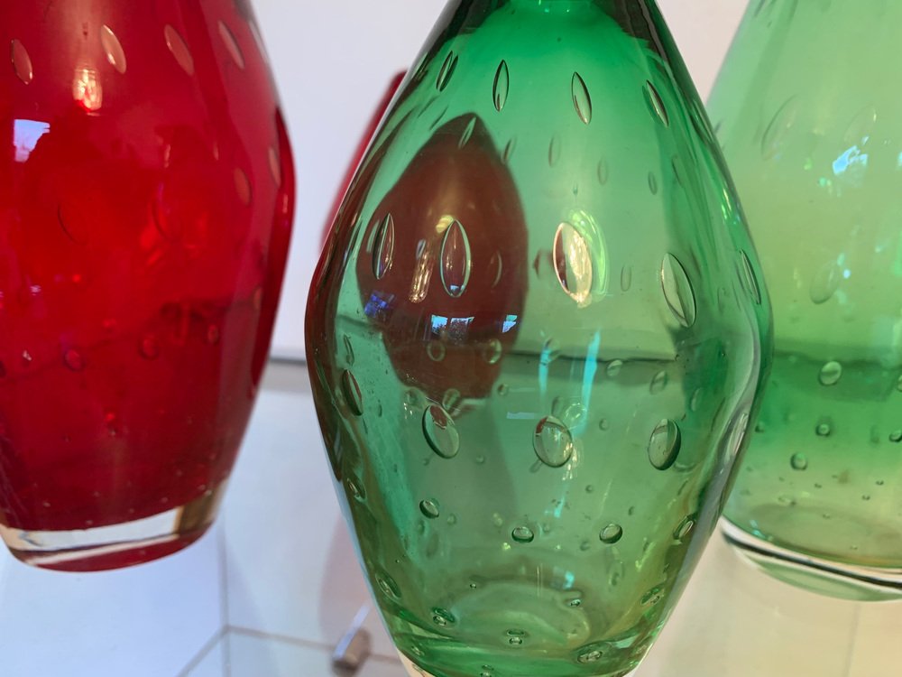 Czechoslovakian Glass Vases by Milan Metelak for Harrachov Glassworks ...