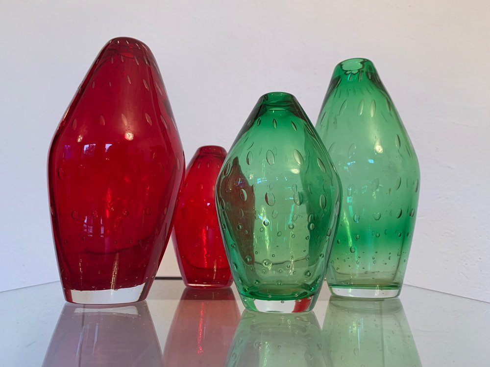 Czechoslovakian Glass Vases by Milan Metelak for Harrachov Glassworks ...