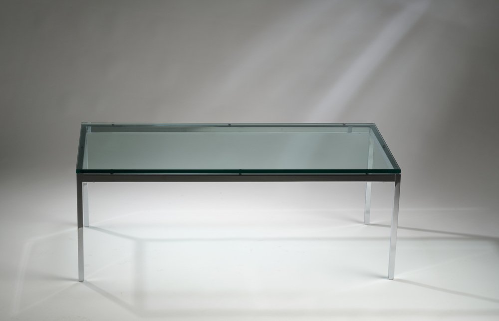 Chromed Steel and Toughened Glass Coffee Table by Florence Knoll for ...