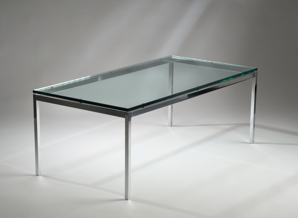 Chromed Steel and Toughened Glass Coffee Table by Florence Knoll for ...