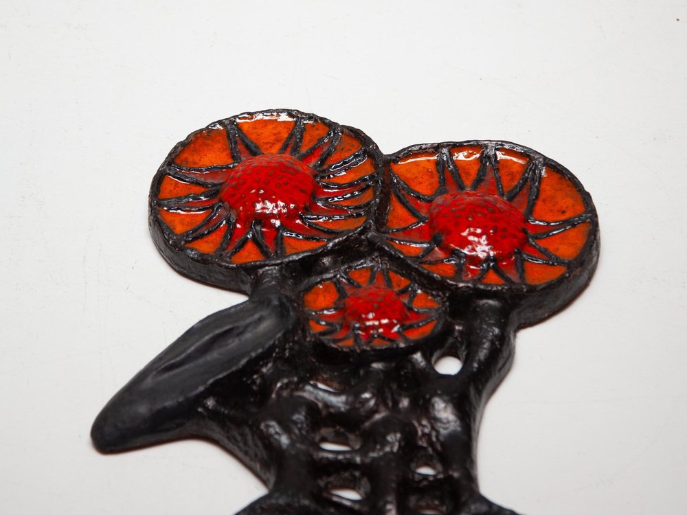 Wall Mounted Fat Lava Flower Sculpture by Paul Vermeire for Perignem ...