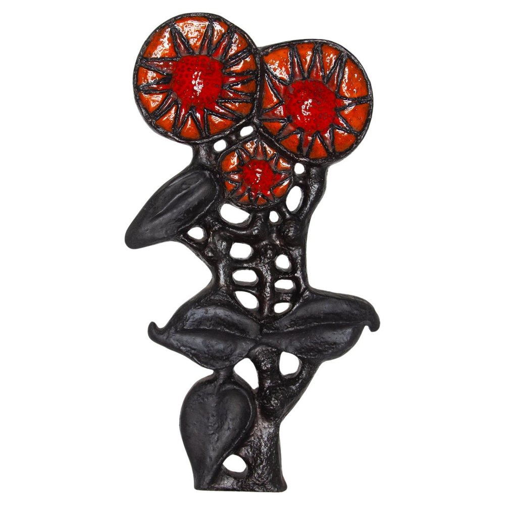 Wall Mounted Fat Lava Flower Sculpture by Paul Vermeire for Perignem ...