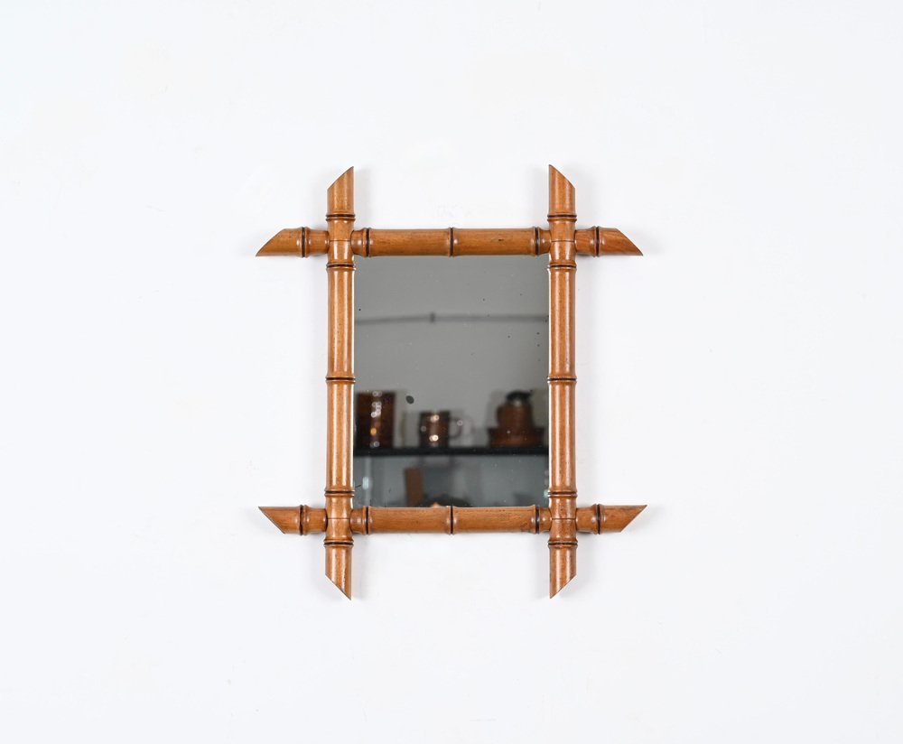 Antique French Mirror with Beech Frame, 1900 for sale at Pamono