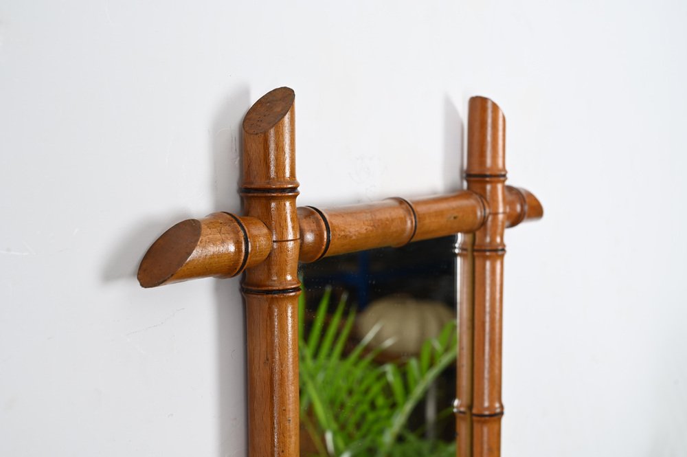 Antique French Mirror with Beech Frame, 1900 for sale at Pamono