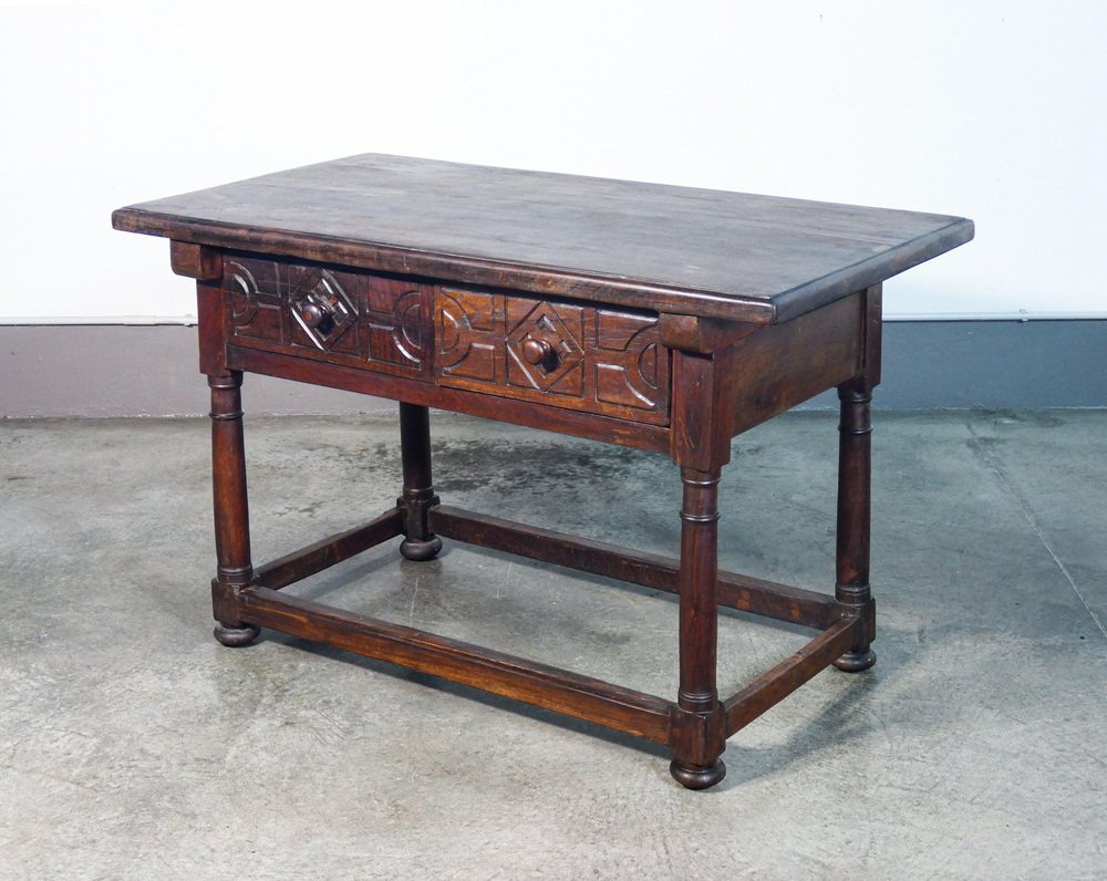 Writing Table with Two Drawers in Walnut, 1800s for sale at Pamono