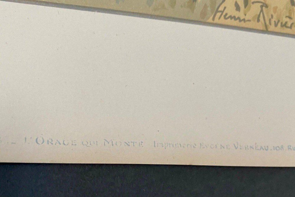 Henri Rivière, The Rising Storm, Lithograph, Framed for sale at Pamono