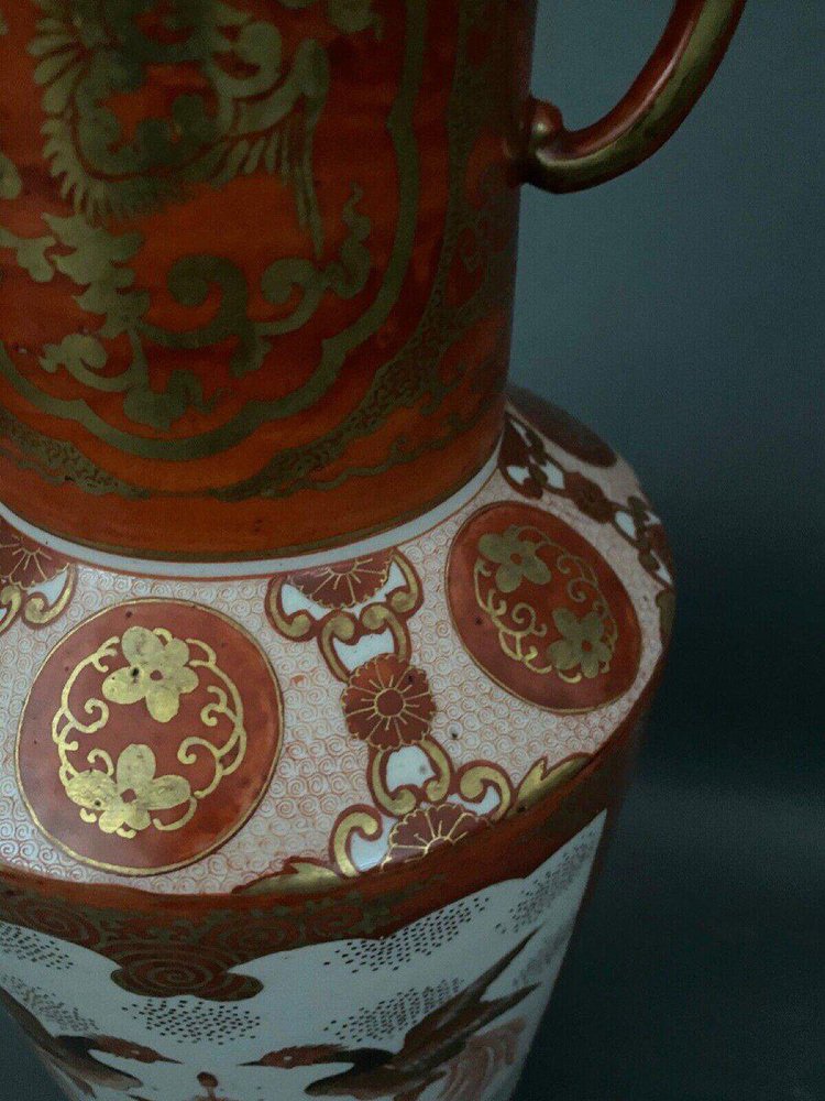 19th Century Japanese Porcelain Lamp Base with Bronze and Birds for ...