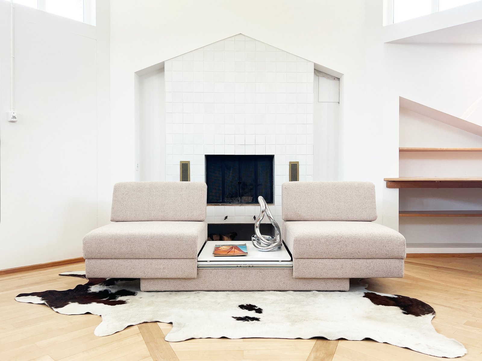 Vintage Scandinavian Convertible Sofa with Built-In Table, 1980s for ...
