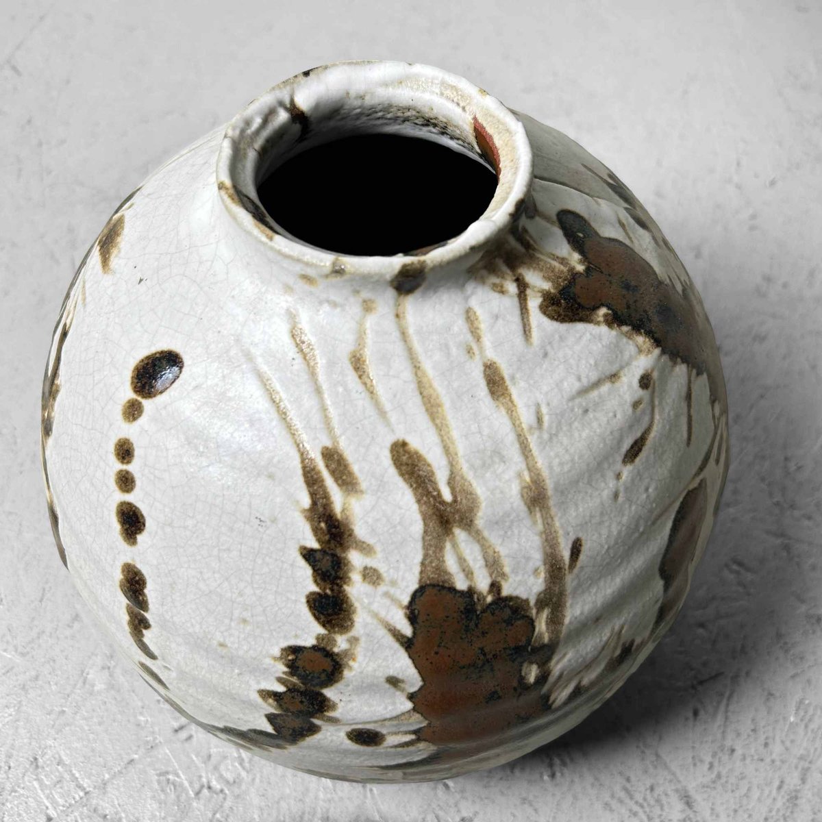 Mid-Century Japanese Earthenware Ikebana Flower Vase, 1970s for sale at ...