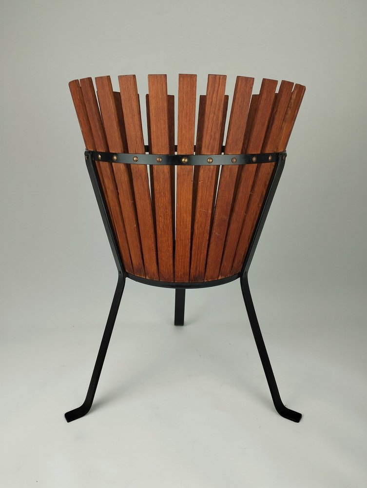 Large Scandinavian Tripot Plant Stands in Teak for sale at Pamono