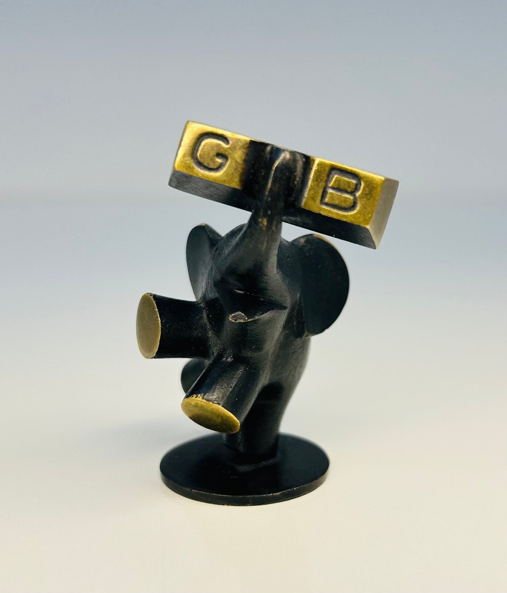 Small Brass Elephant by Richard Rohac, 1950s for sale at Pamono