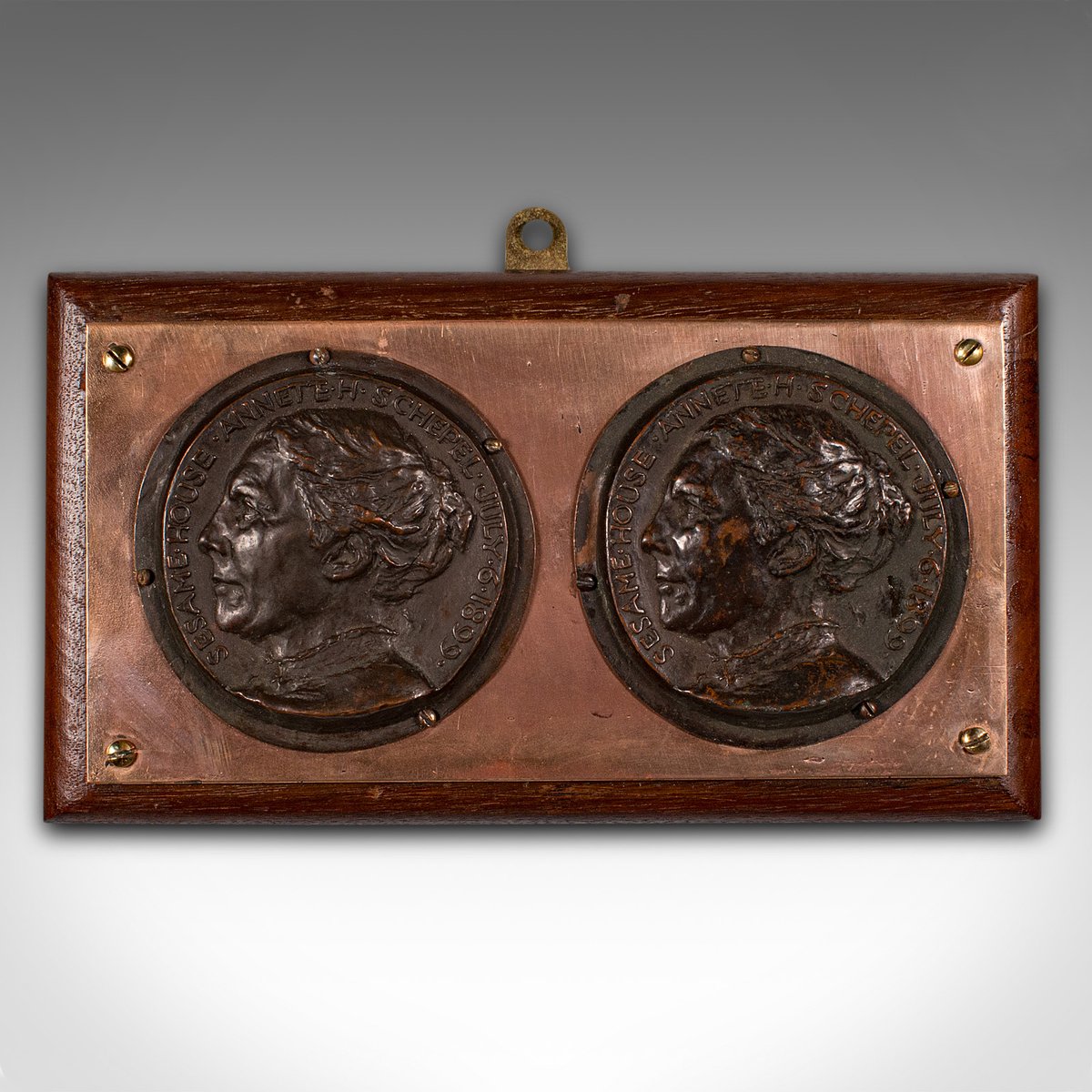Antique Mounted Portrait Plaque, 1890s for sale at Pamono