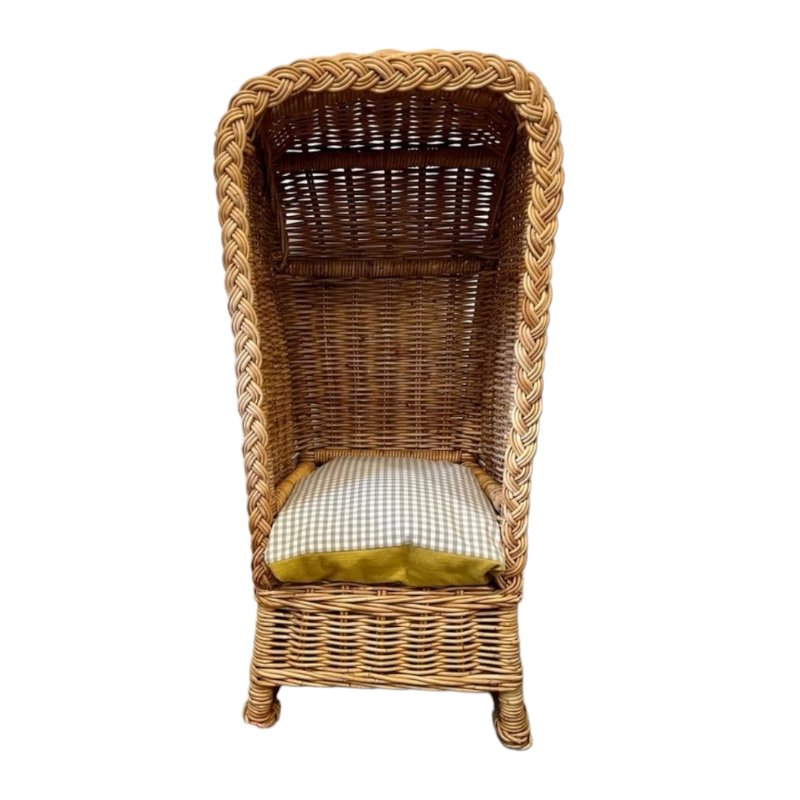Vintage Wicker Children's Trone Chair for sale at Pamono