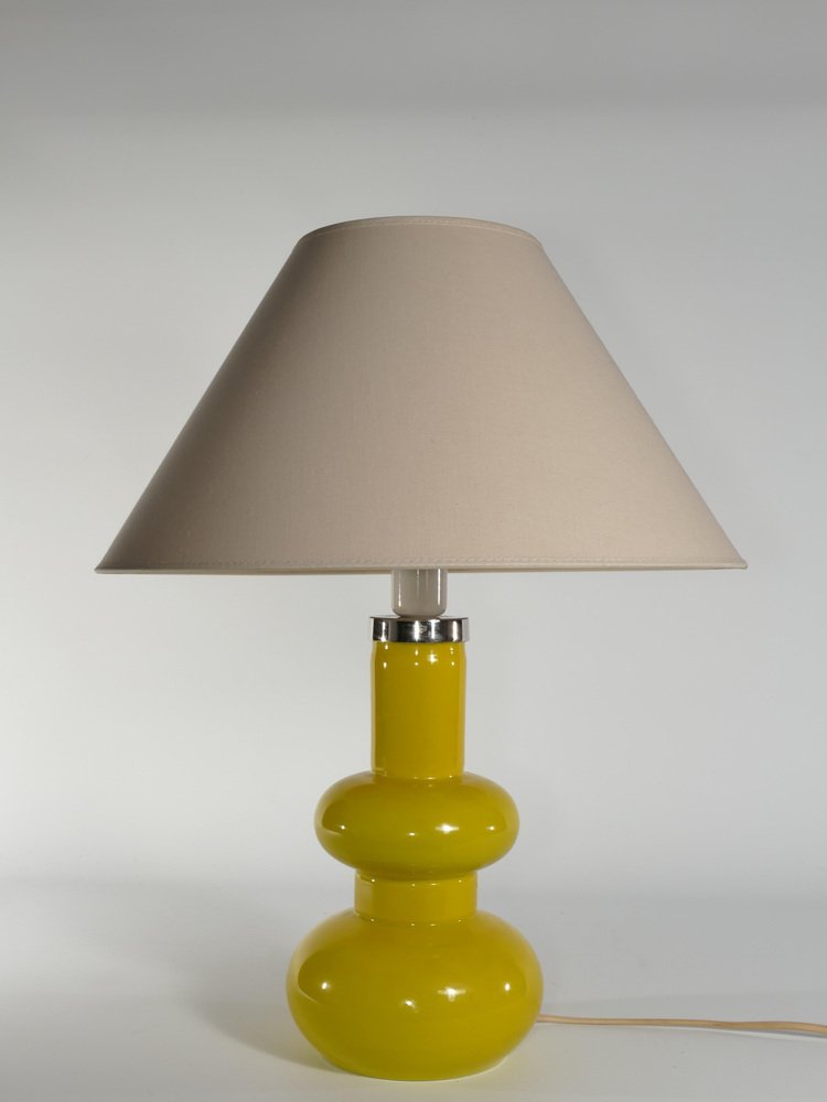 Mid-Century Modern Bright Yellow Glass Table Lamp by Orrefors, 1960s ...