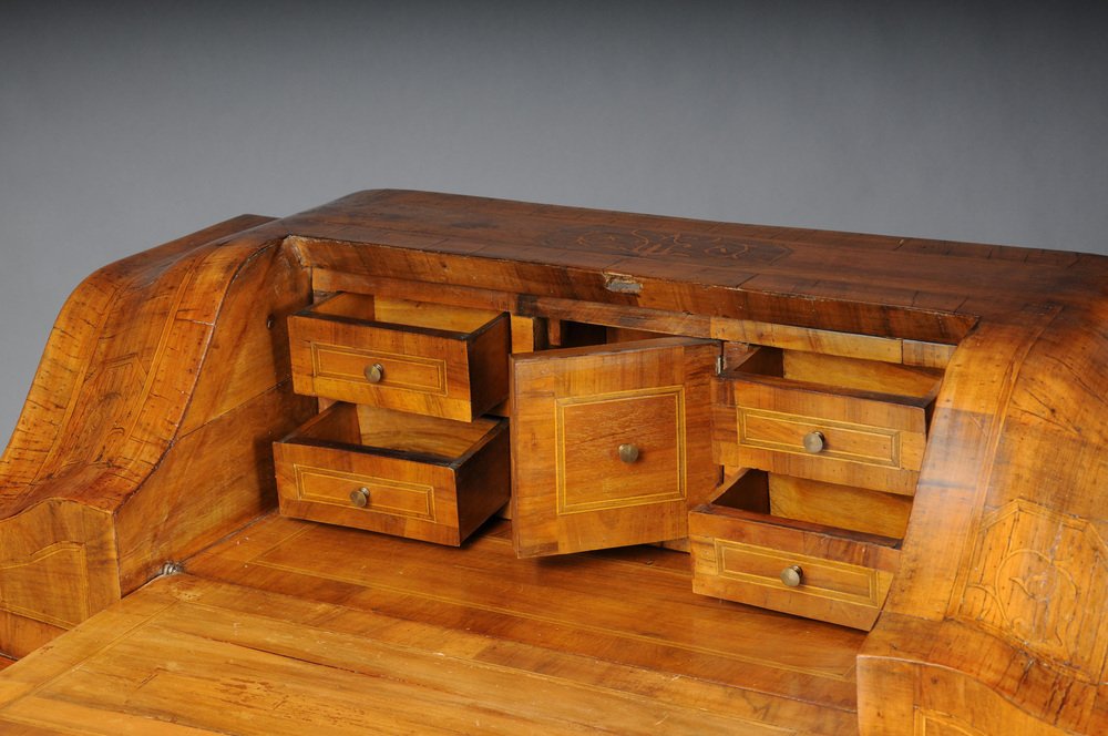 Antique Slanted Flap Secretary in Walnut Veneer for sale at Pamono