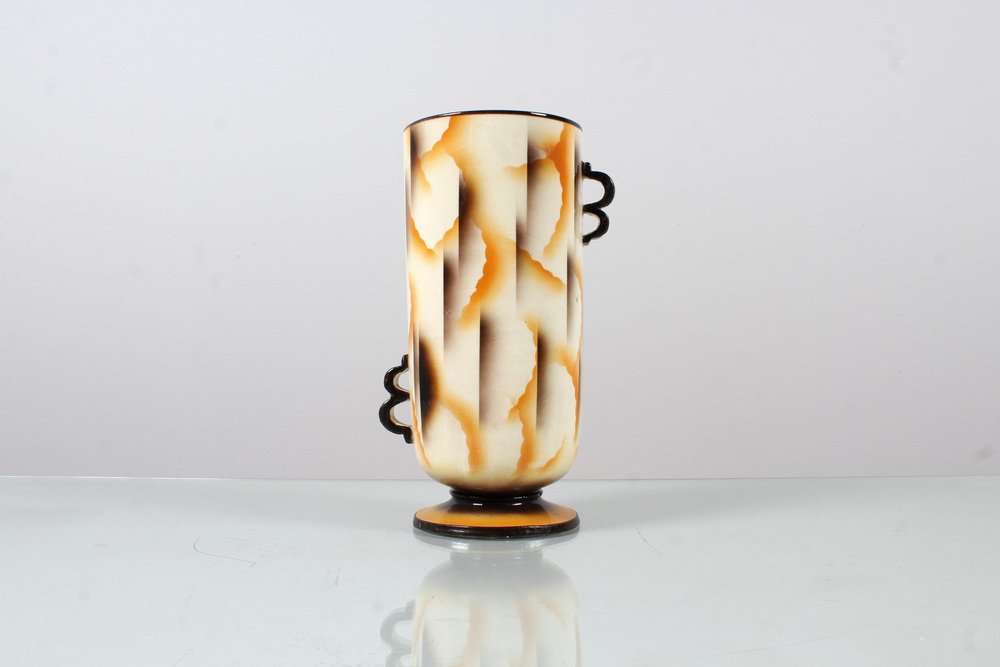 Futuristic Airbrushed Ceramic Vase, Italy, 1930s for sale at Pamono