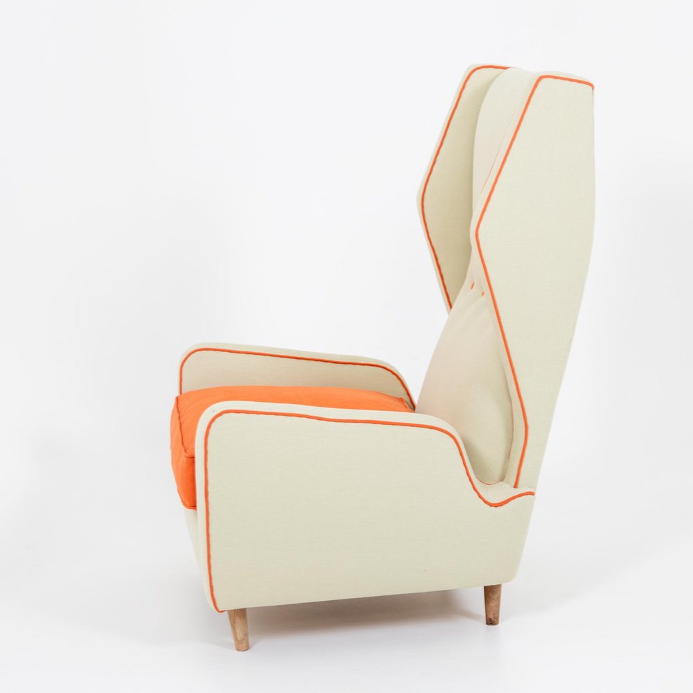 Wingback Lounge Chair attributed to Melchiore Bega, Italy, 1950s for ...