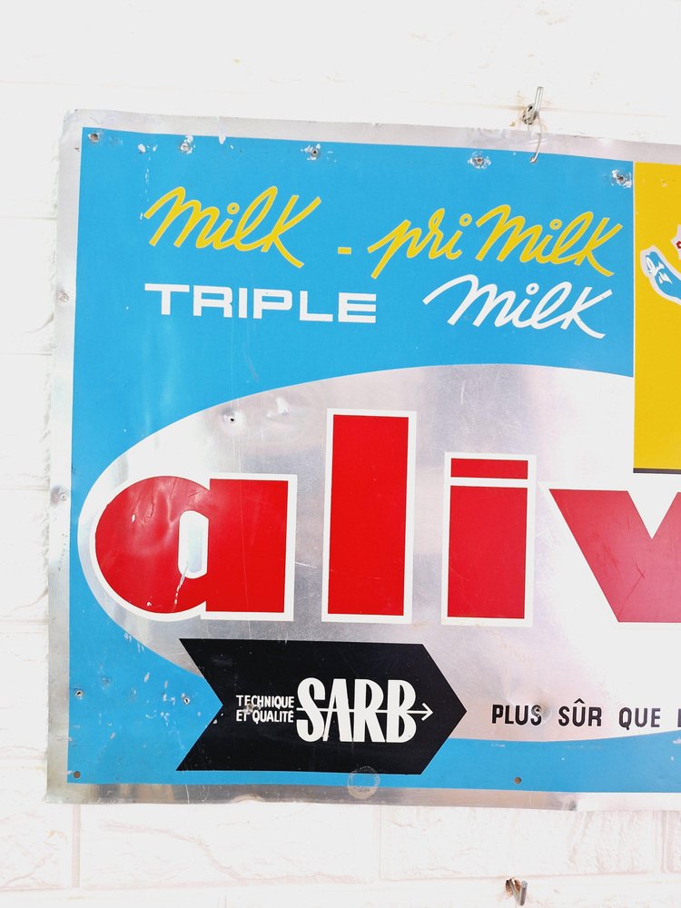Alivo Milk Shop Advertisement Sign, 1970s for sale at Pamono