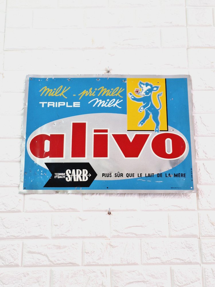 Alivo Milk Shop Advertisement Sign, 1970s for sale at Pamono