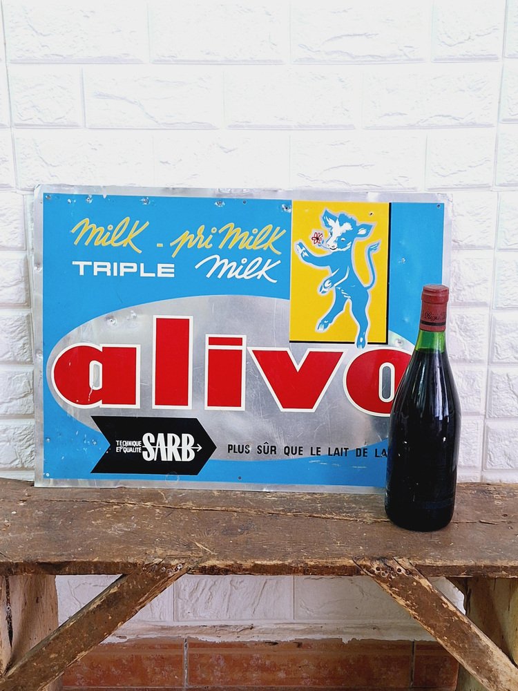 Alivo Milk Shop Advertisement Sign, 1970s for sale at Pamono