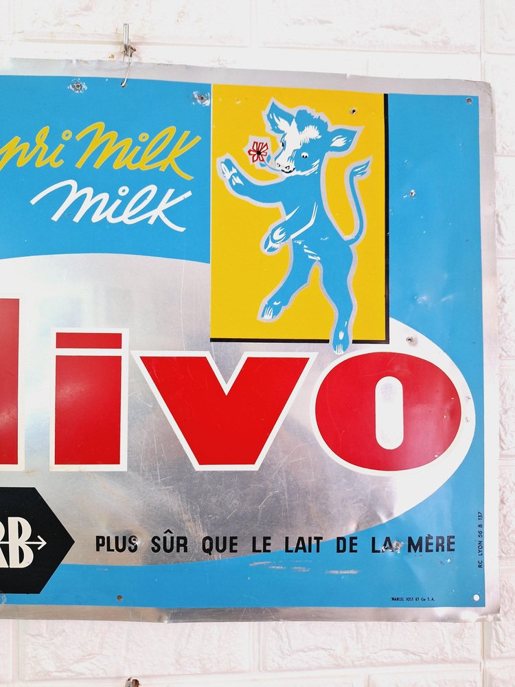 Alivo Milk Shop Advertisement Sign, 1970s for sale at Pamono