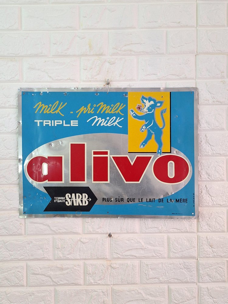 Alivo Milk Shop Advertisement Sign, 1970s for sale at Pamono