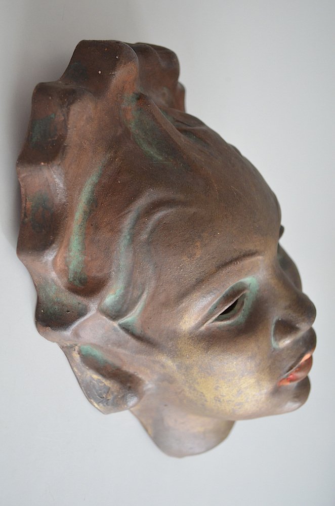 Ceramic Wall Mask by Kit, 1920 for sale at Pamono